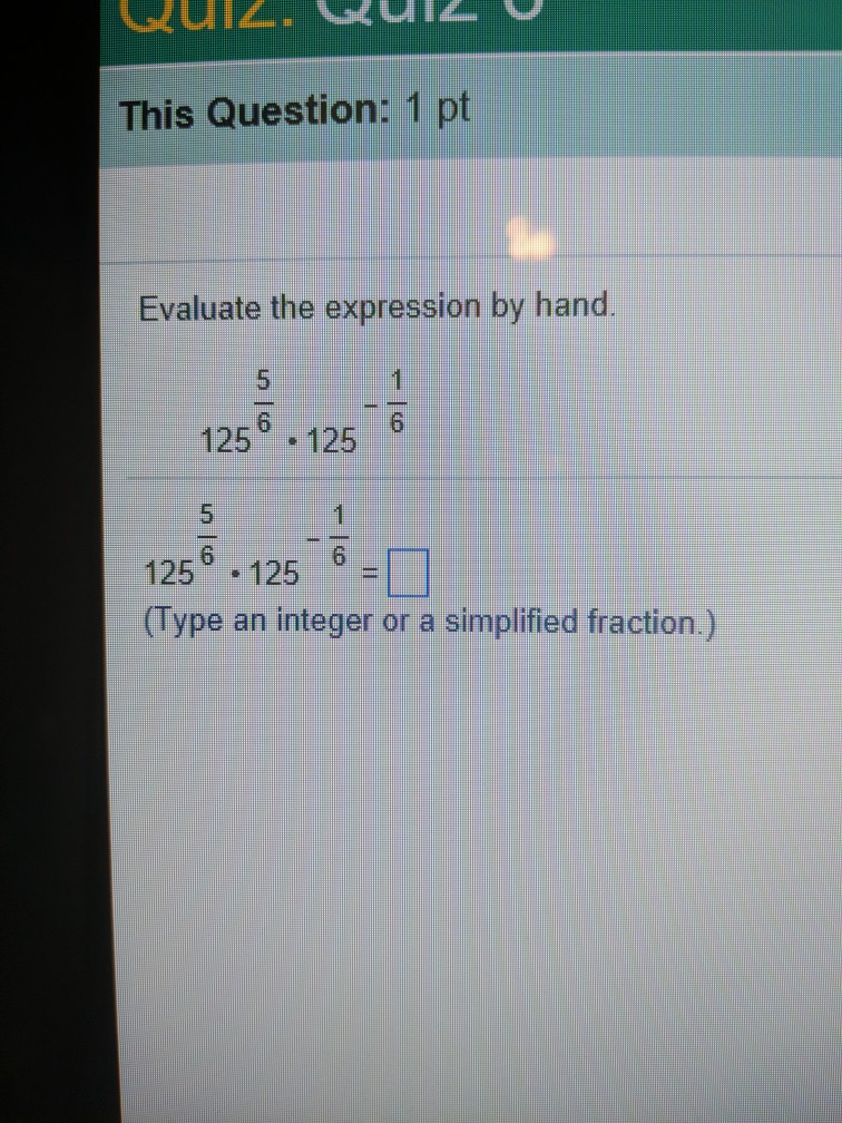 Solved This Question: 1 pt Evaluate the expression by hand. | Chegg.com