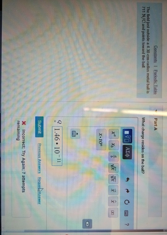 Solved Constants I Periodic Table Part A The field just | Chegg.com