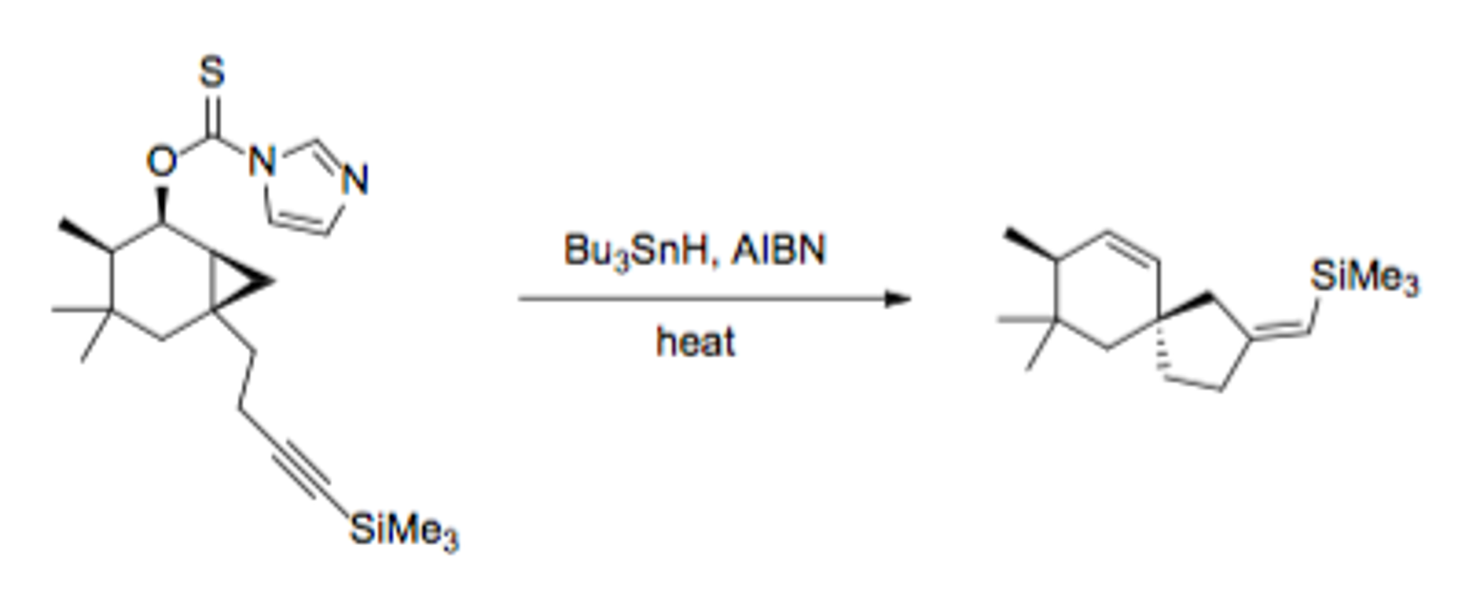 Solved o NAS SiMe3 Bu3SnH, AIBN heat SiMe3 | Chegg.com