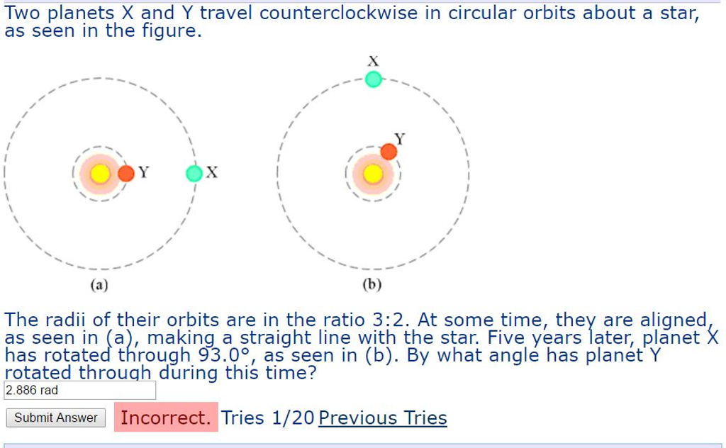 Solved Two planets X and Y travel counterclockwise in | Chegg.com
