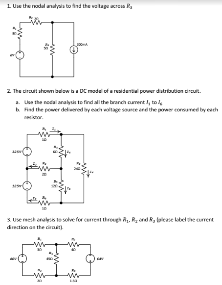 Solved 1. Use the nodal analysis to find the voltage across | Chegg.com