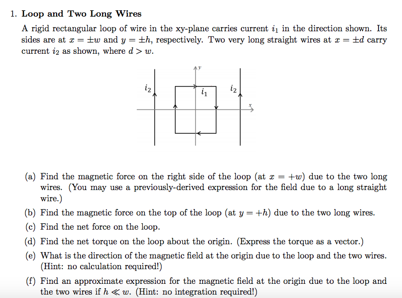Solved Loop and Two Long Wires A rigid rectangular loop of | Chegg.com