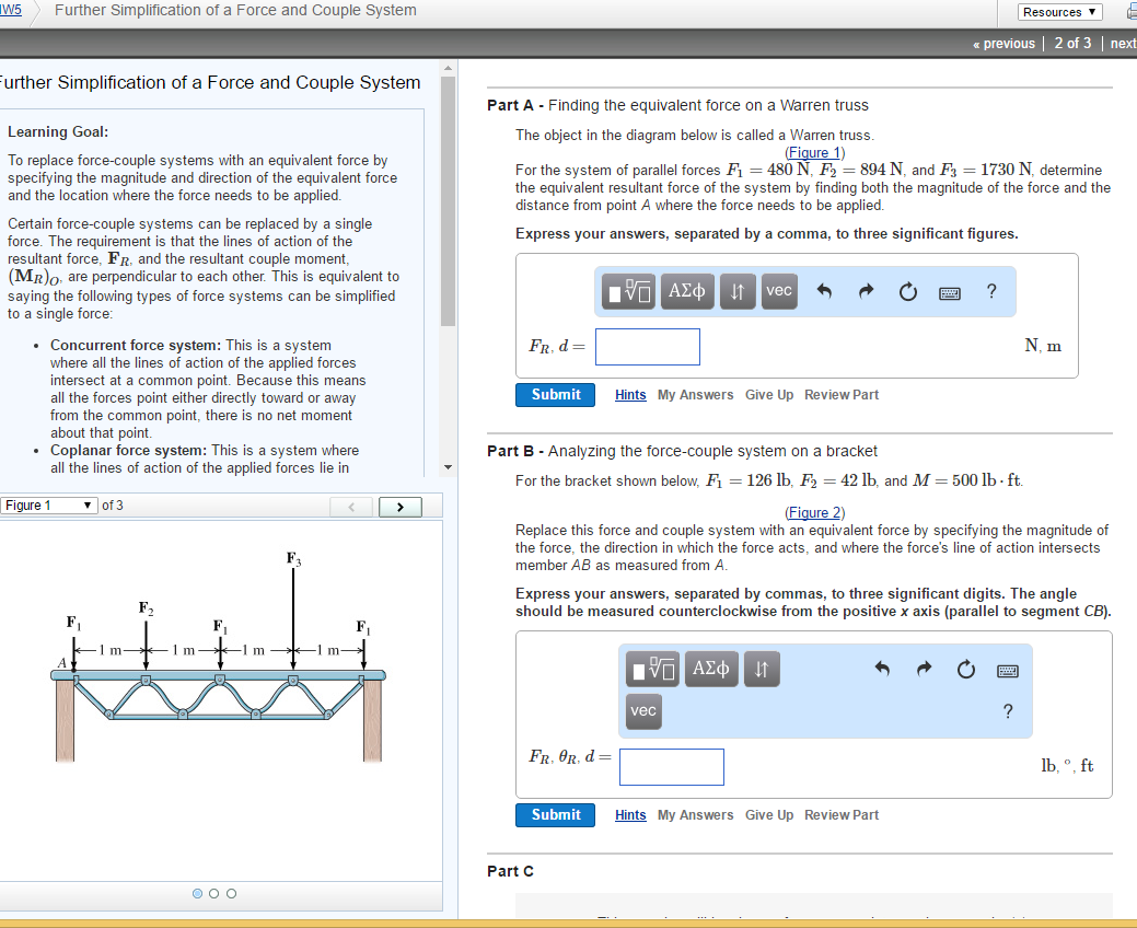 Solved To Replace Force Couple Systems With An Equivalent 