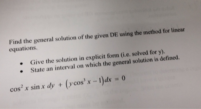 Solved find the general solution of the given differential | Chegg.com