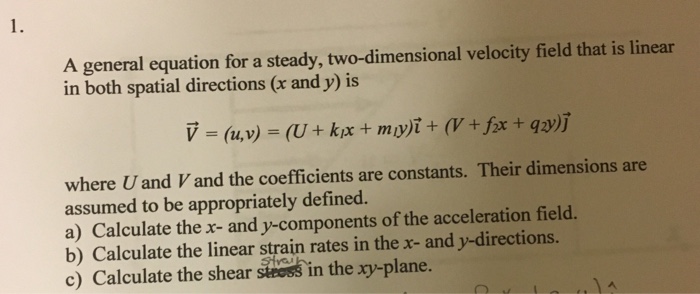 Solved A general equation for a steady, two-dimensional | Chegg.com