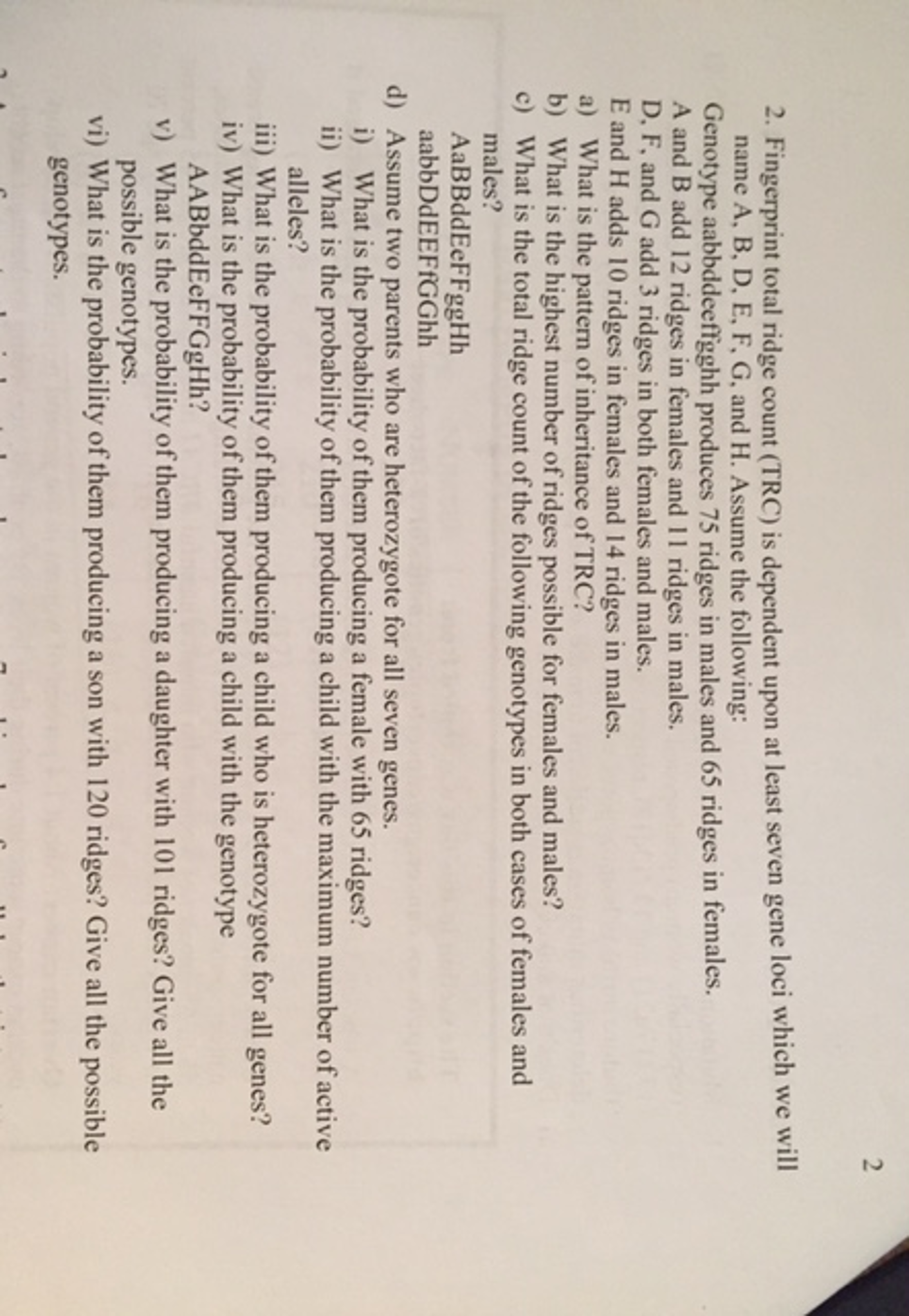 Solved Fingerprint total ridge count (TRC) is dependent upon | Chegg.com