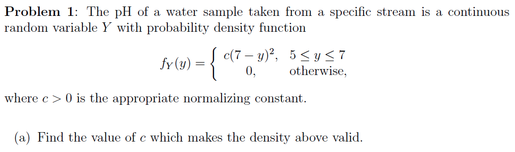Solved Problem 1: The pH of a water sample taken from a | Chegg.com