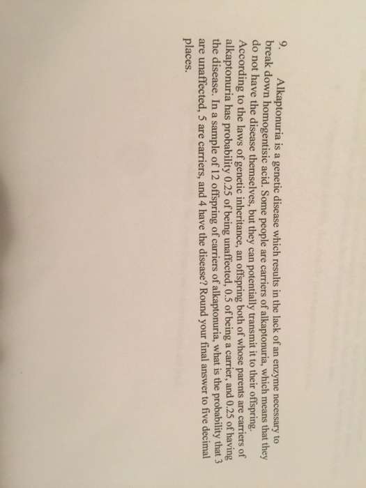 Solved In a sample of 12 offspring of carriers of | Chegg.com