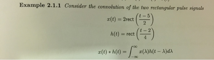 Solved Example 2.1.1 Consider the convolution of the two | Chegg.com