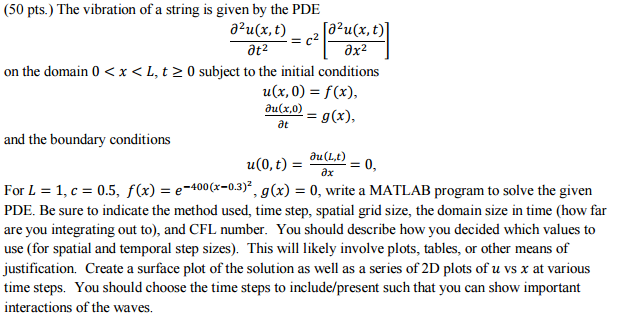 The vibration of a string is given by the PDE | Chegg.com