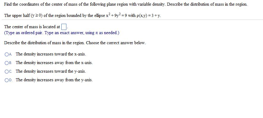 Find the coordinates of the center of mass of the | Chegg.com