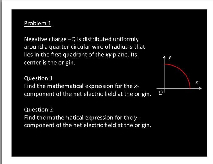 Solved Negative charge -Q is distributed uniformly around a | Chegg.com
