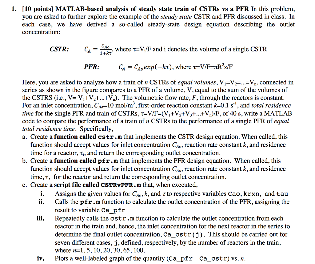 Solved 1. [10 points] MATLAB-based analysis of steady state | Chegg.com