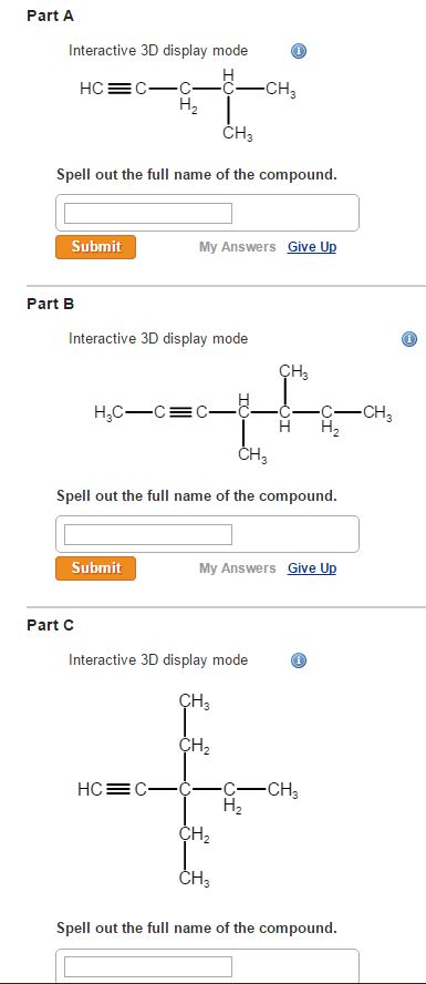 Solved Part A Interactive 3D display mode ーCH Spell out the | Chegg.com
