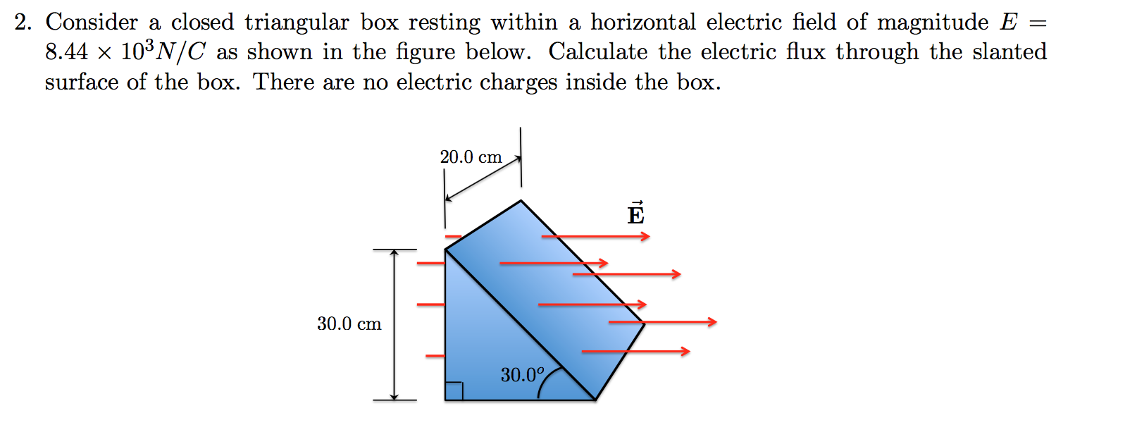 Solved 2. Consider a closed triangular box resting within a | Chegg.com