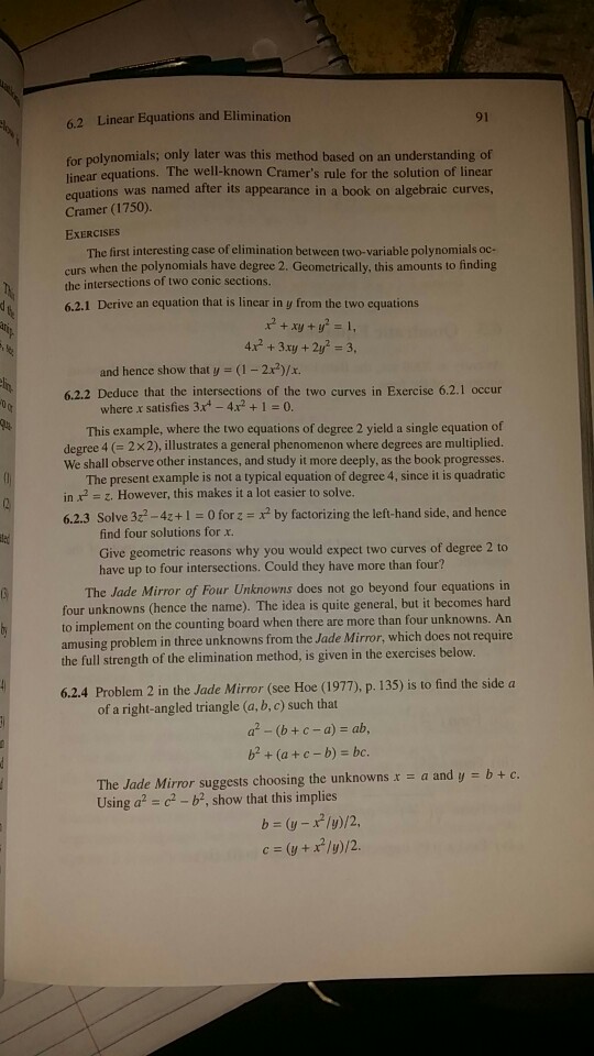 Solved Mathematics and its History - Stillwell Section 6.2 | Chegg.com
