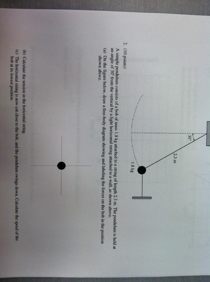 Solved A simple pendulum consists of a bob of mass 1.8 kg | Chegg.com