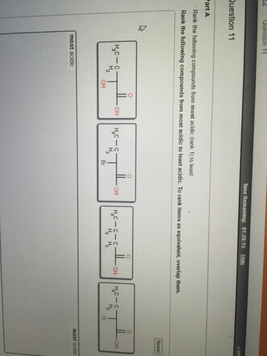 Solved Rank the following compounds from most acidic (rank | Chegg.com Solved Rank the following compounds from most acidic (rank | Chegg.com