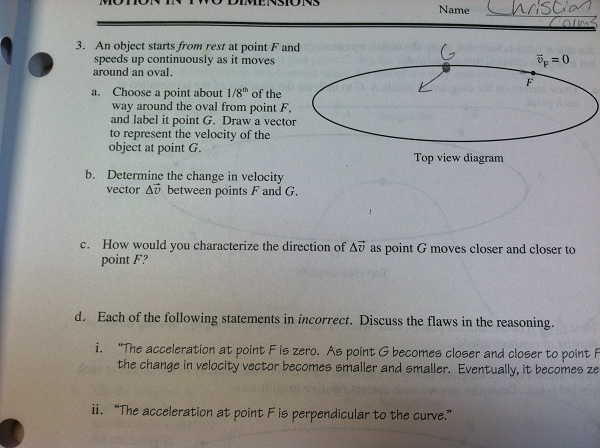 An object starts front rest at point F and speeds up | Chegg.com