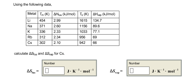 Solved Using the following data, calculate Delta S_fus and | Chegg.com