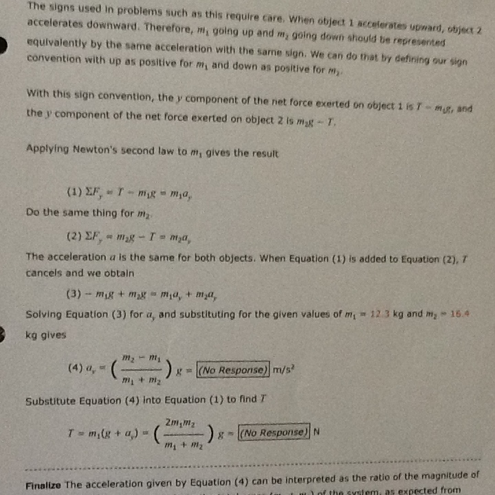 Solved When two objects of unequal mass are suspended on | Chegg.com Solved When two objects of unequal mass are suspended on | Chegg.com