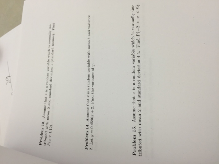 Solved Assume that z is a random variable which is normally | Chegg.com