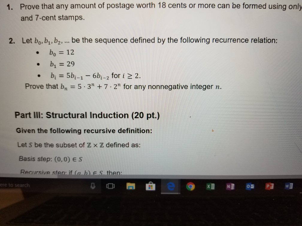 Solved Prove that any amount of postage worth 18 cents or | Chegg.com
