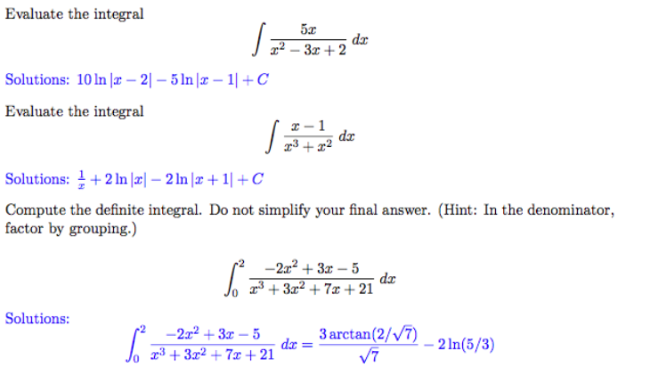 Solved Evaluate the integral 5x dx Solutions: 10In | Chegg.com
