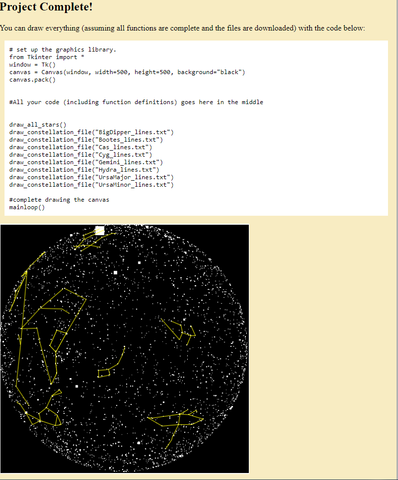 Solved Stars Project This project aims to build one big | Chegg.com