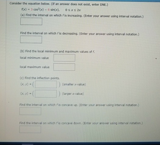 Solved Consider the equation below. (If an answer does not | Chegg.com