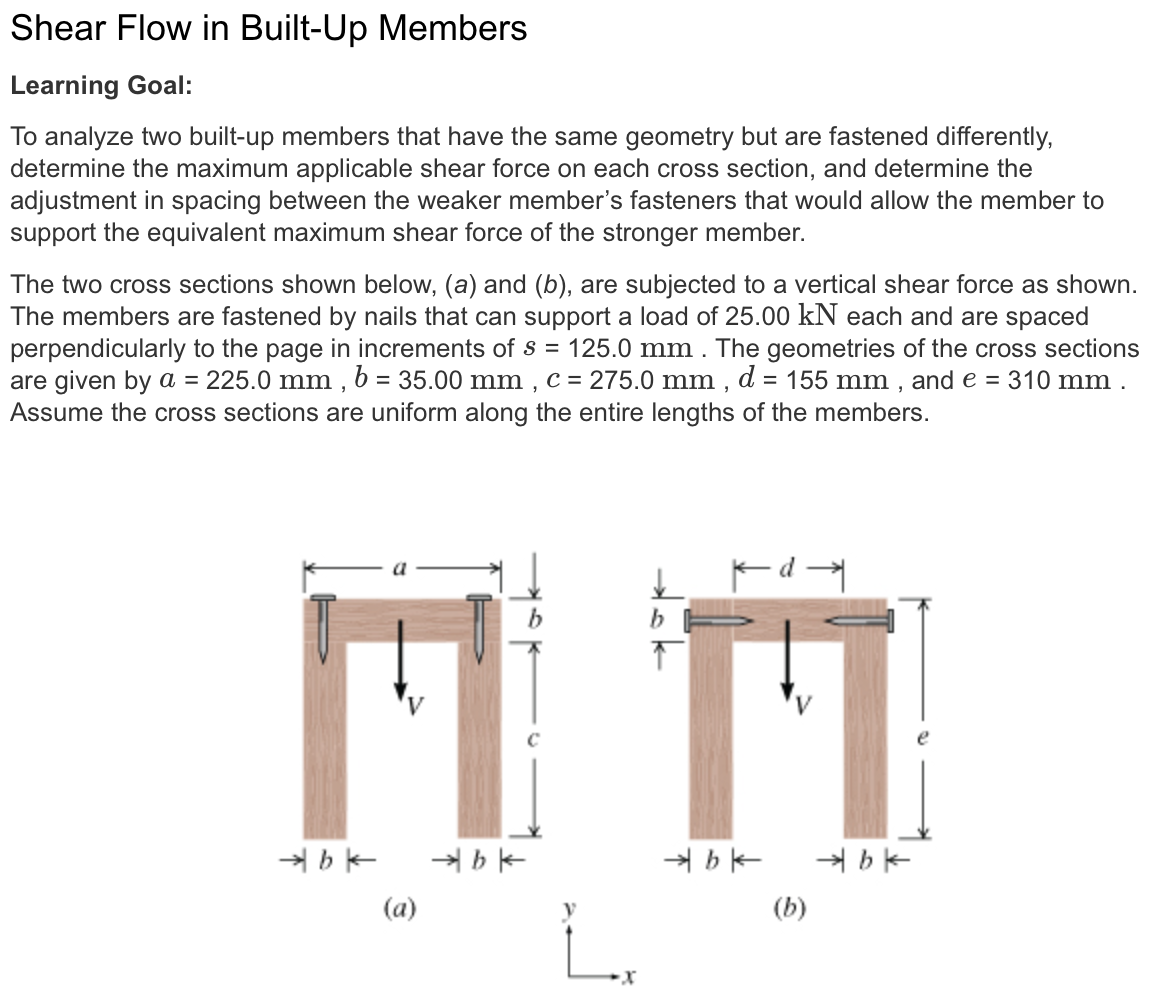 Solved Shear Flow in Built-Up Members Learning Goal: To | Chegg.com