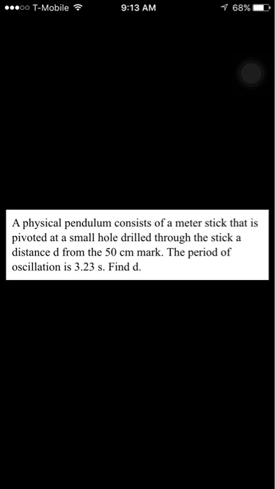 Solved A physical pendulum consists of a meter stick that is | Chegg.com