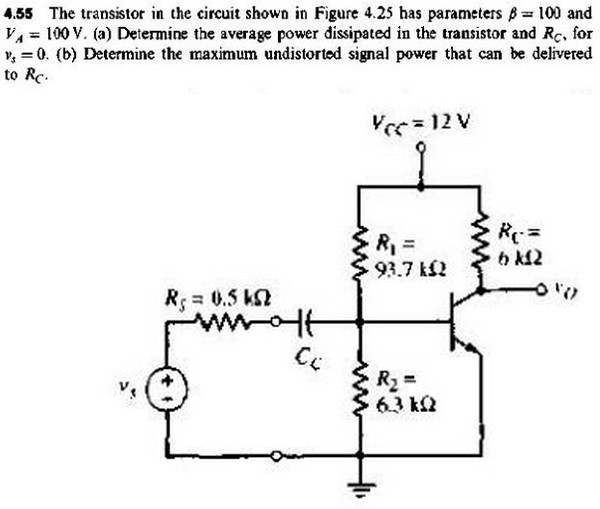 Solved 4.55 The transistor in the circuit shown in Figure | Chegg.com