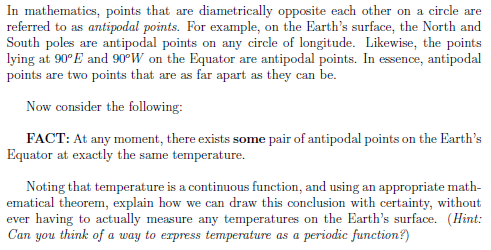 Solved In mathematics, points that are diametrically | Chegg.com
