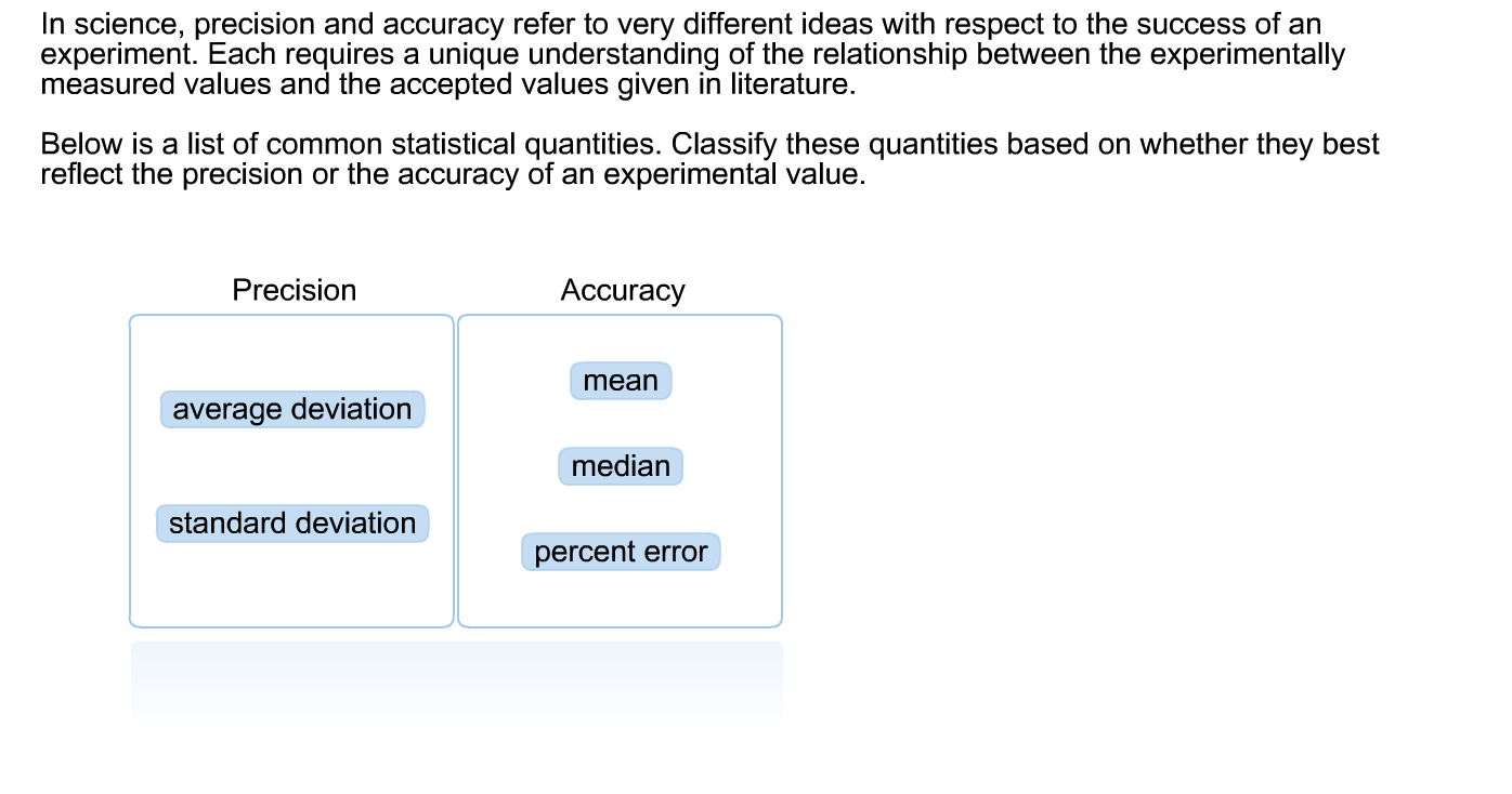 Solved In Science Precision And Accuracy Refer To Very
