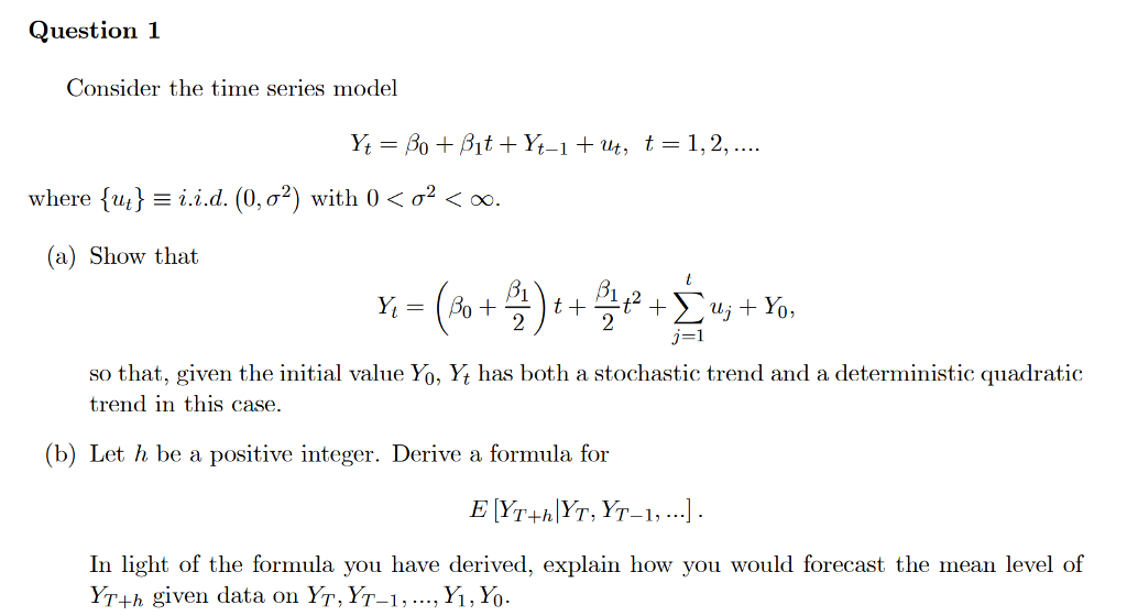 Solved Question1 Consider The Time Series Model Where {ut