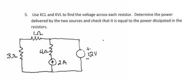 Solved S. Use KCL and KVL to find the voltage across each | Chegg.com