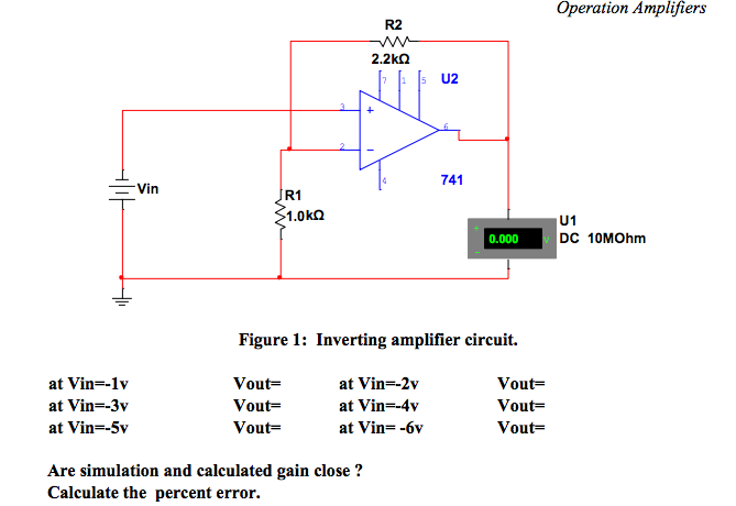 Solved at Vin = -1v Vout = at Vin = -2v Vout = at Vin = | Chegg.com