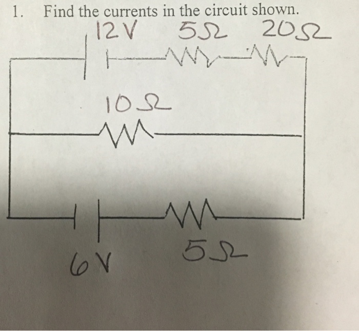 Solved Find the currents in the circuit shown. | Chegg.com