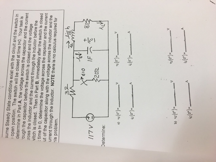 Solved Assume Steady State Conditions Exist With The Circuit