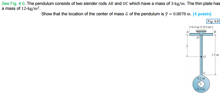 Solved The pendulum consists of two slender rods AB and OC | Chegg.com Solved The pendulum consists of two slender rods AB and OC | Chegg.com