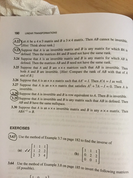 Solved Let A be a 4 times 3 matrix and B a 3 times 4 matrix. | Chegg.com