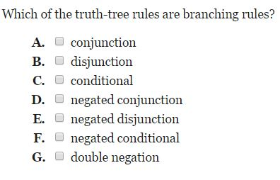 Solved Which of the truth-tree rules are branching rules? | Chegg.com
