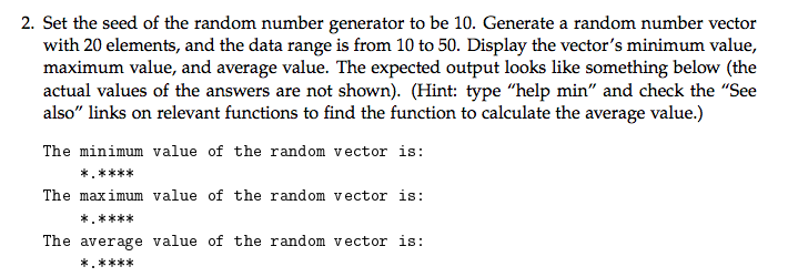Solved Set the seed of the random number generator to be 10. | Chegg.com