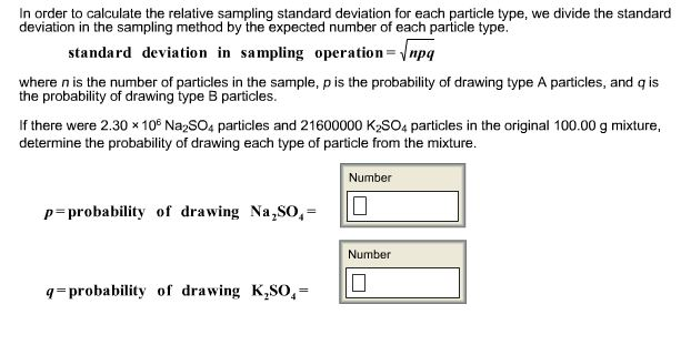 Solved In order to calculate the relative sampling standard | Chegg.com