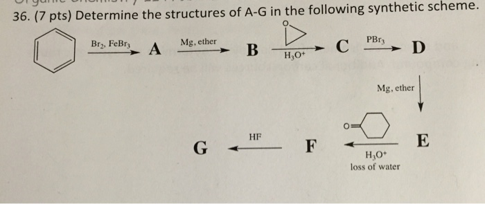 Solved Determine the structures of A-G in the following | Chegg.com