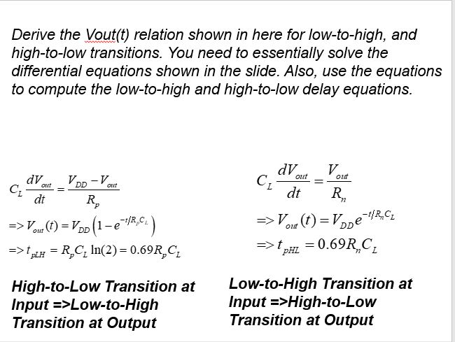 Solved Derive the Vout(t) relation shown in here for | Chegg.com