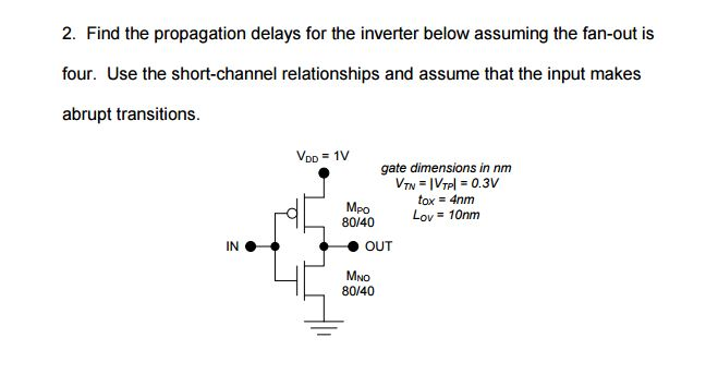 Solved Find the propagation delays for the inverter below | Chegg.com