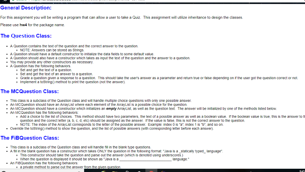 Solved General Description: For this assignment you will be | Chegg.com