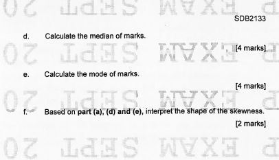 Solved TABLE Q1 reports the data pertaining to marks in | Chegg.com